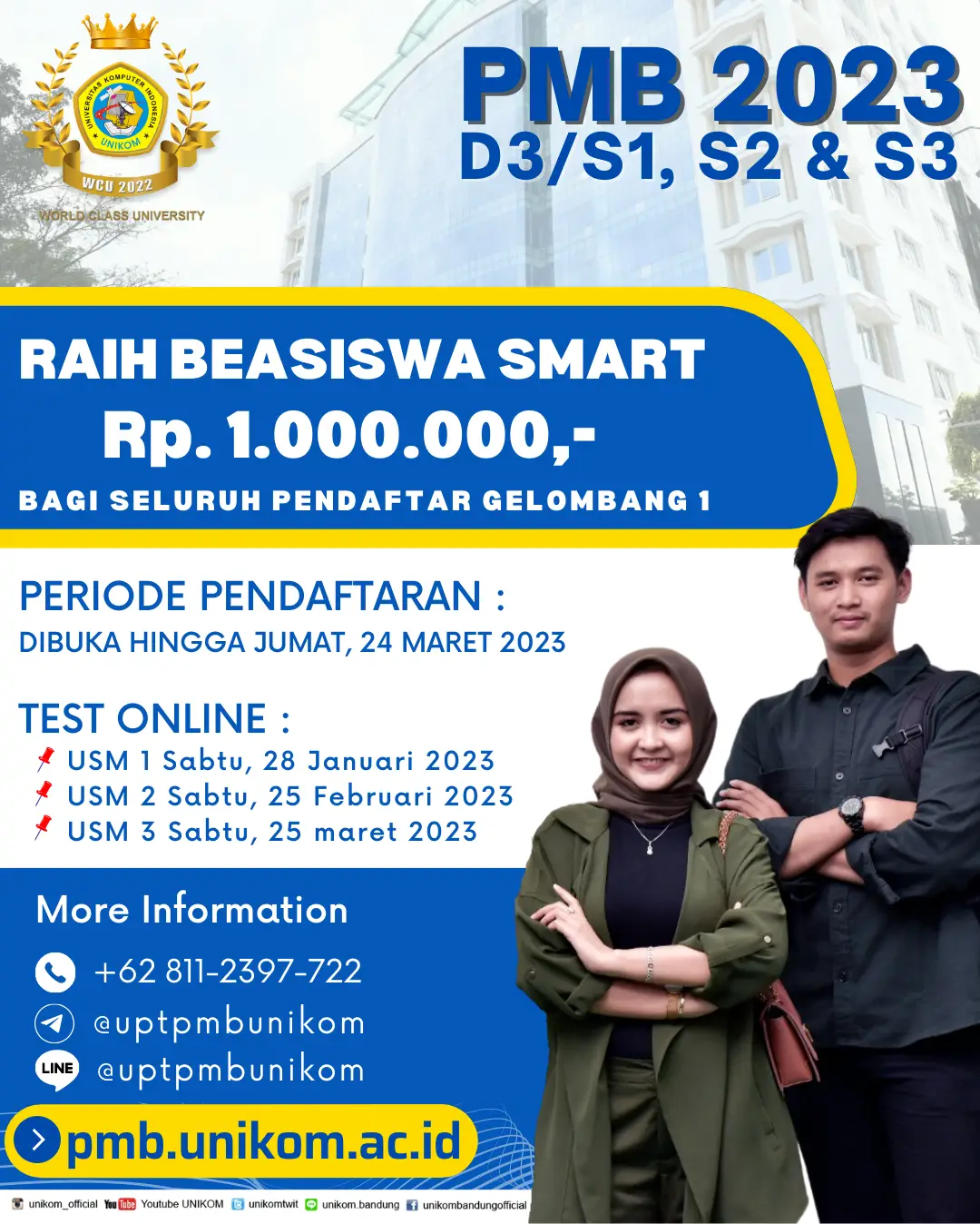 Telah Dibuka, Pendaftaran Gelombang I PMB UNIKOM 2023/2024 – Sistem ...
